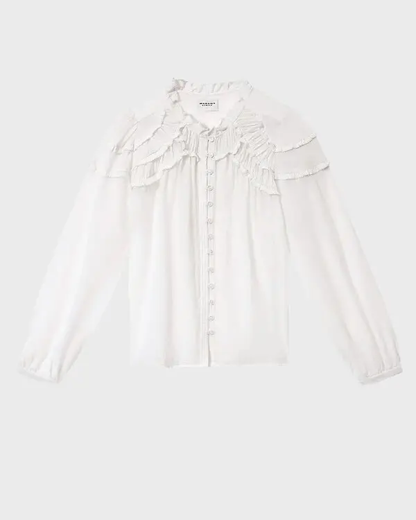 Isabel Marant Étoile Christa Ruffled High Neck Blouse
