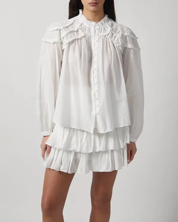 Isabel Marant Étoile Christa Ruffled High Neck Blouse
