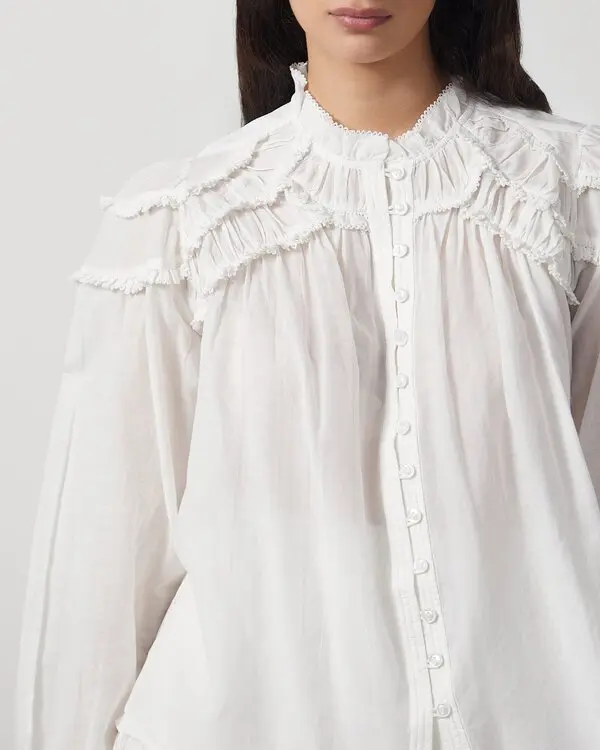 Isabel Marant Étoile Christa Ruffled High Neck Blouse