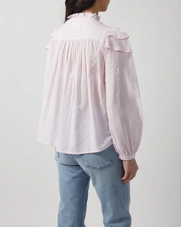 Isabel Marant Étoile Christa Ruffled High Neck Blouse - Light Pink
