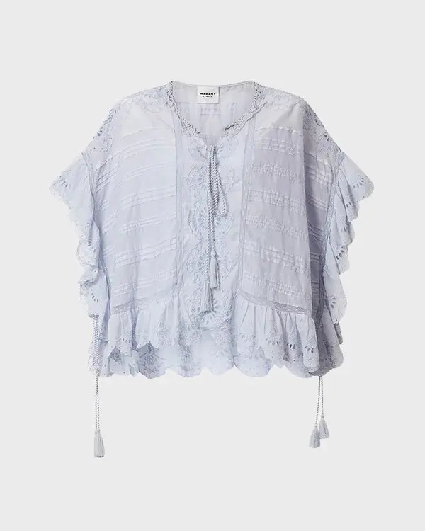 Isabel Marant Étoile Payton Embroidered Blouse - Light Blue
