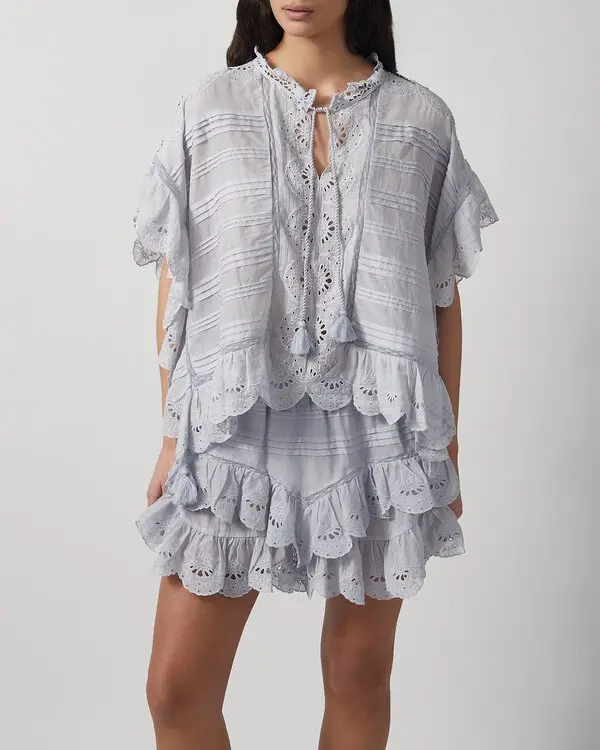 Isabel Marant Étoile Payton Embroidered Blouse - Light Blue