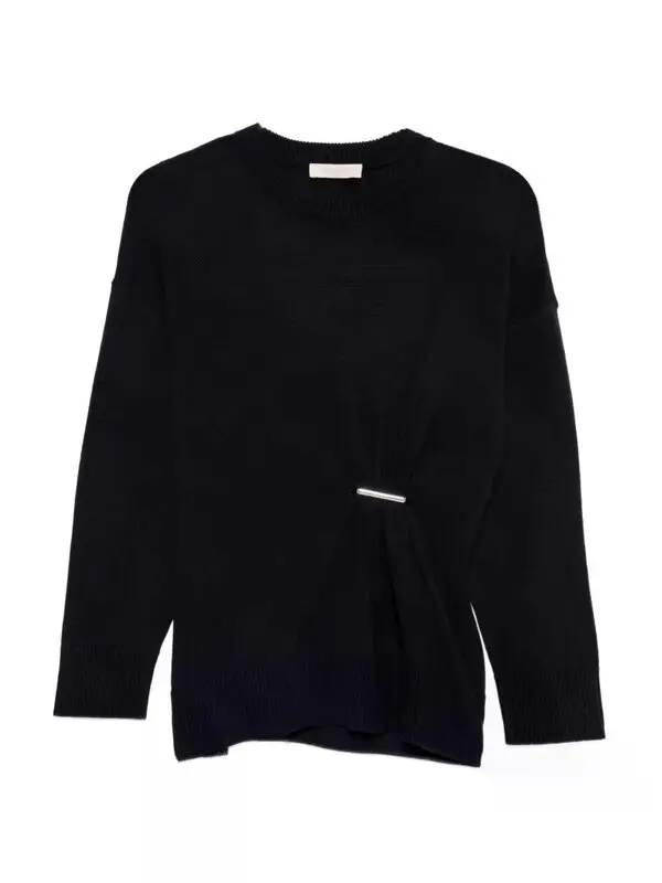 TWINSET Gathered Crew Neck Sweater