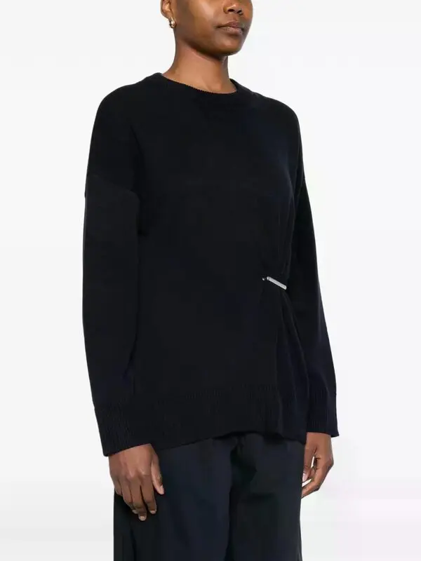 TWINSET Gathered Crew Neck Sweater