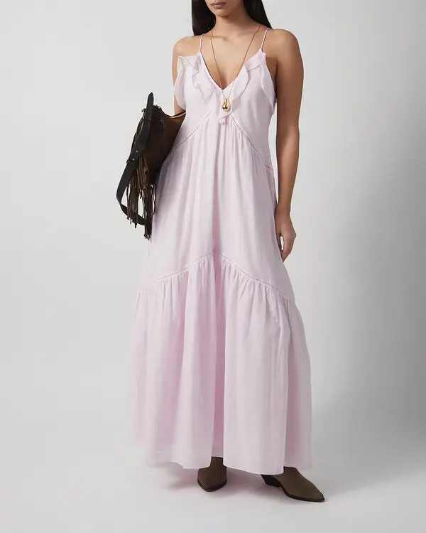 Isabel Marant Étoile Vasma Maxi Dress With Ruffled Details - Light Pink