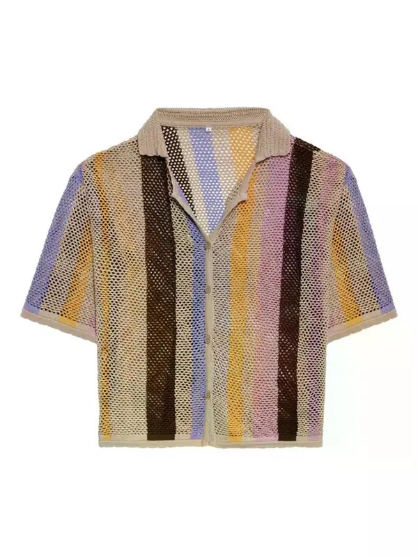 Agua Bendita Stripe Cotton Shirt - Brown