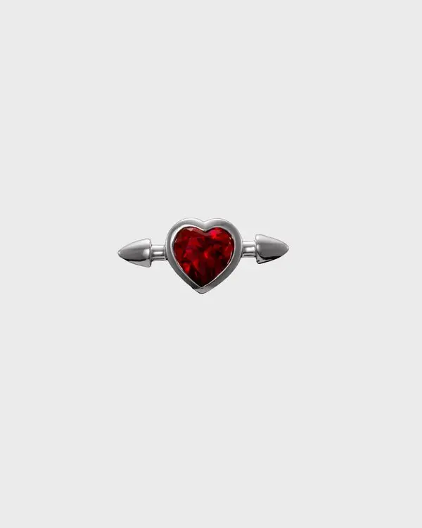 MARIA NILSDOTTER Pierced Heart Stud Earring - Silver