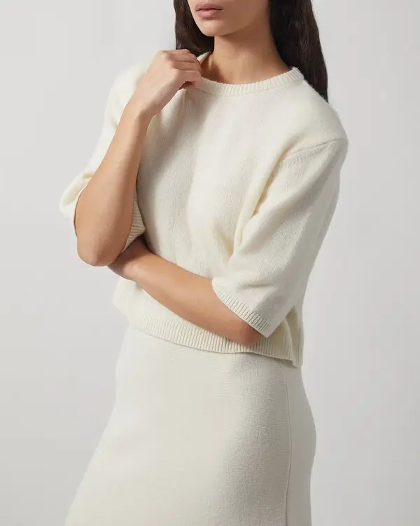 WAKAKUU Venice Wool Cashmere Cropped Knit Top