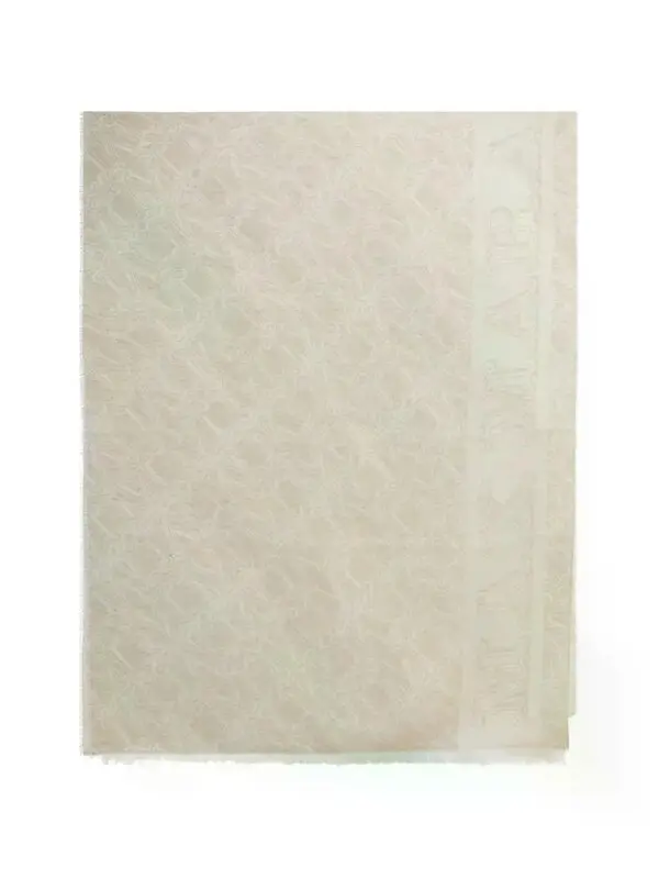 Max Mara Jacquard Logo Scarf - Neutrals