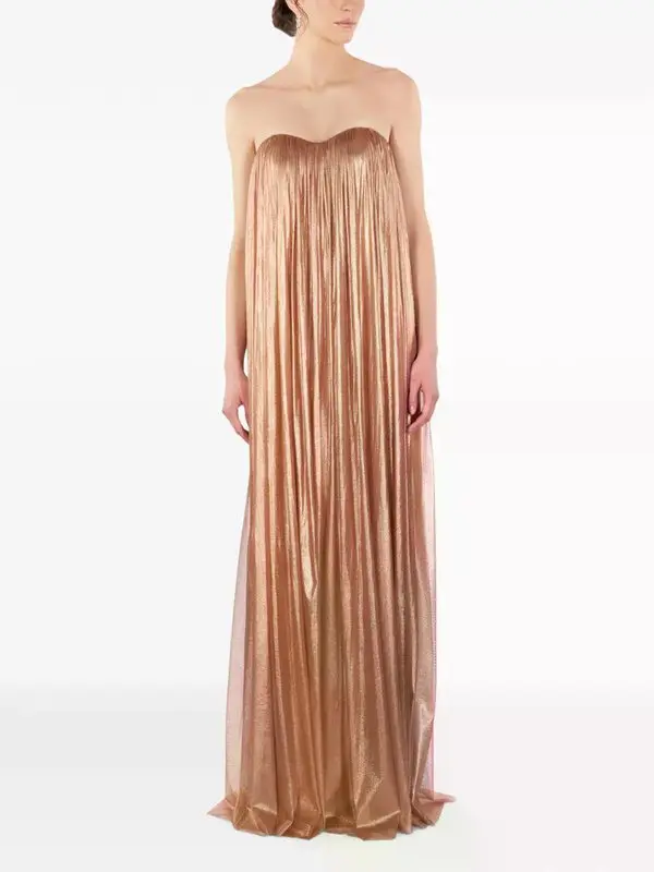 IMROSKA Gaia Strapless Maxi Dress - Brown