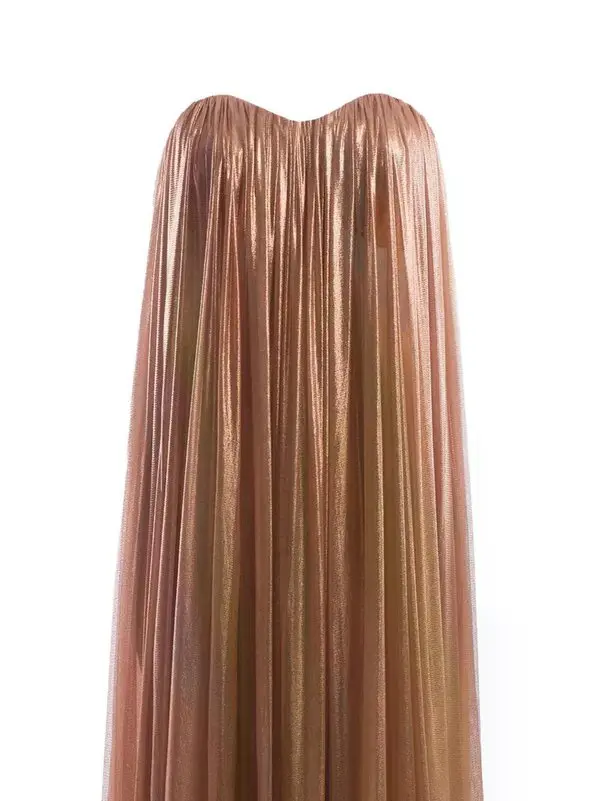 IMROSKA Gaia Strapless A-line Maxi Gown Dress - Brown