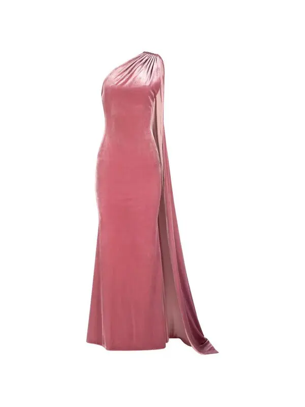 IMROSKA One-shoulder Draped Maxi Dress