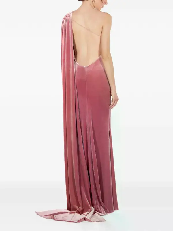 IMROSKA One-shoulder Draped Maxi Dress