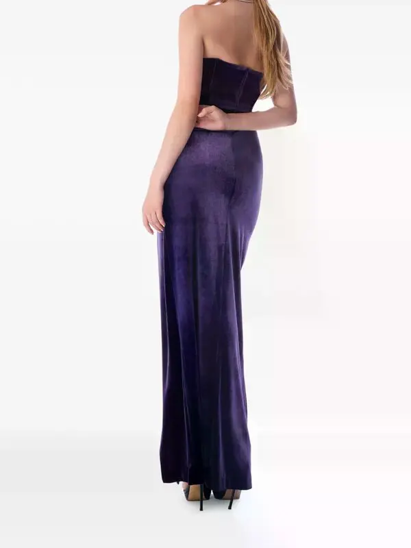 IMROSKA Split Strapless Maxi Dress