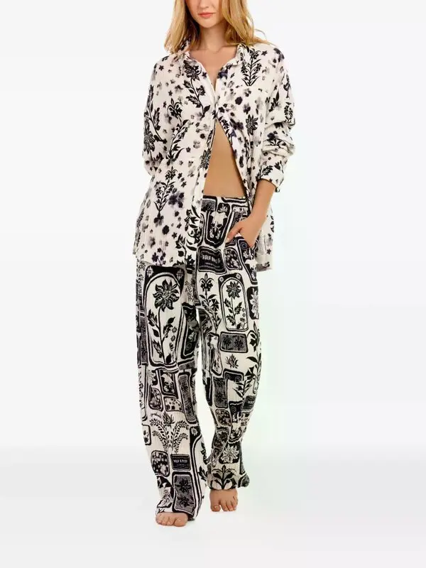 Agua Bendita Keshi Floral-print Cotton Shirt