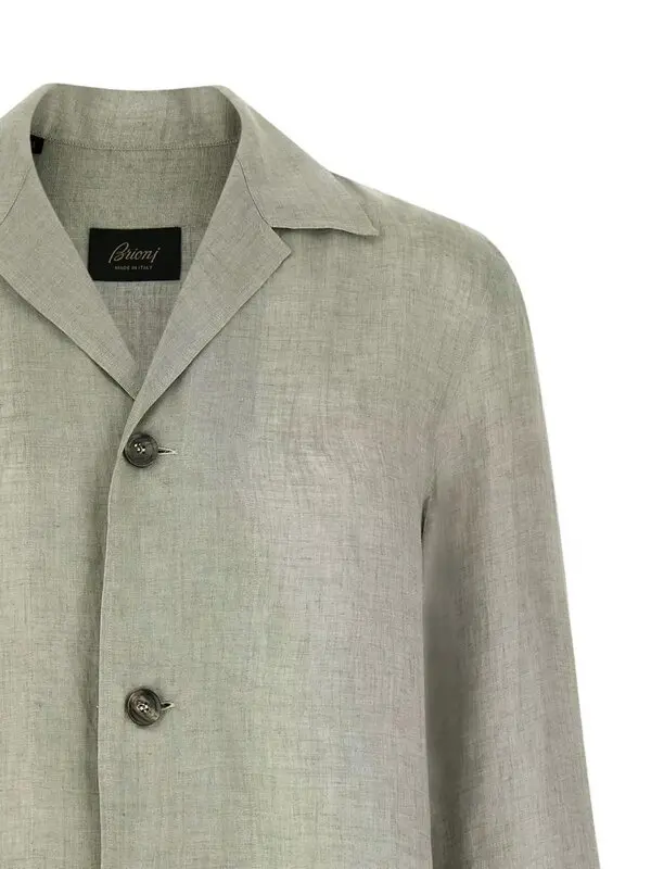 Brioni Patch Pocket Linen Shirt Jacket