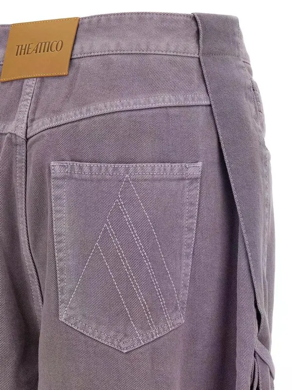 Attico Garment-dyed Jeans With Side Ribbons - Purple