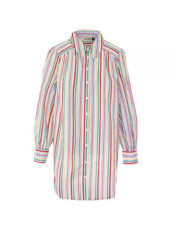 Rixo Ashlyinn Striped Long-sleeve Shirt