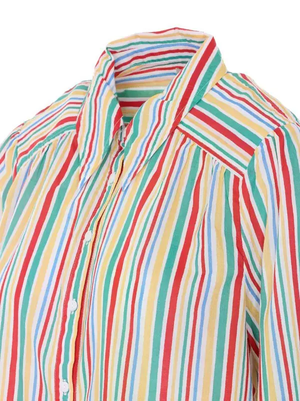 Rixo Ashlyinn Striped Long-sleeve Shirt