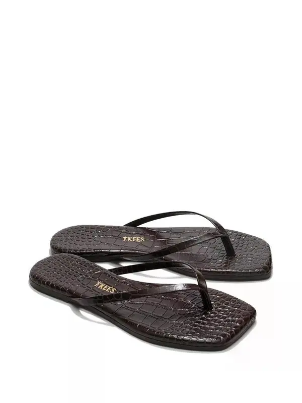 Tkees Lily Square Croc-effect Flip-flops