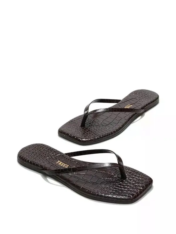 Tkees Lily Square Croc-effect Flip-flops