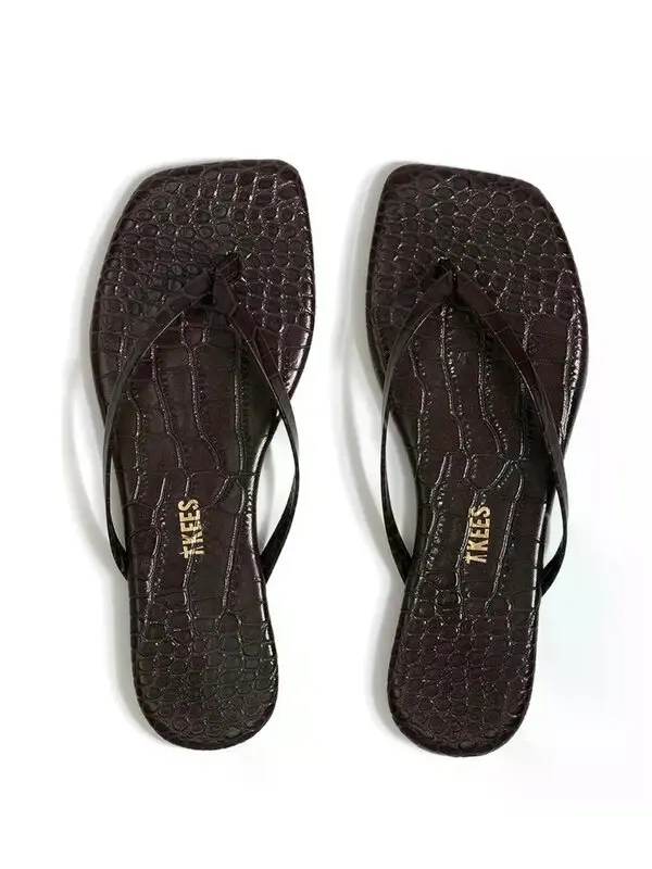 Tkees Lily Square Croc-effect Flip-flops