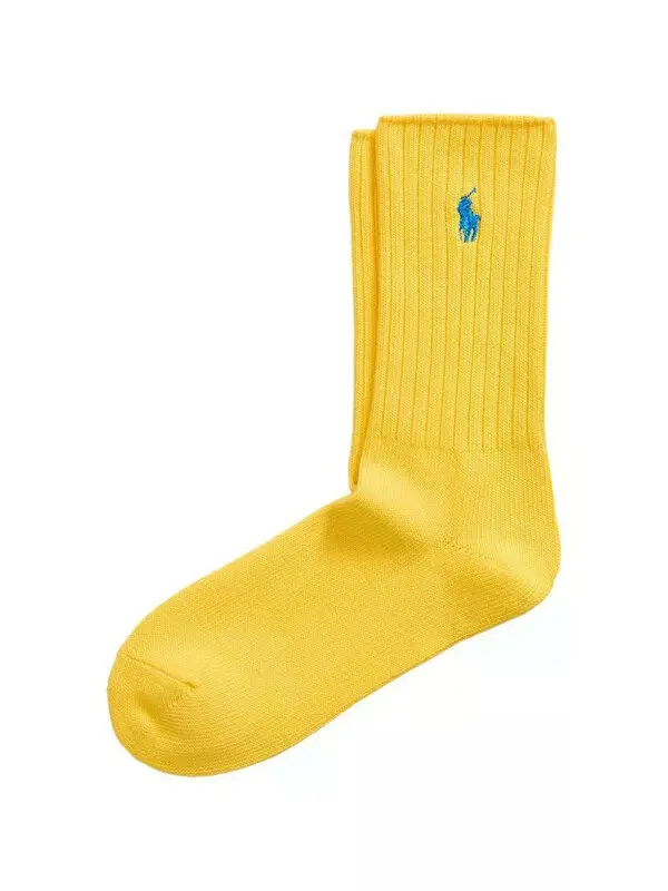 Polo Ralph Lauren Ribbed Embroidered Socks - Yellow
