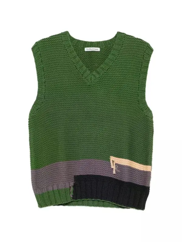 You Must Create V-neck Color Block Vest