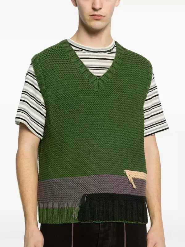 You Must Create V-neck Color Block Vest
