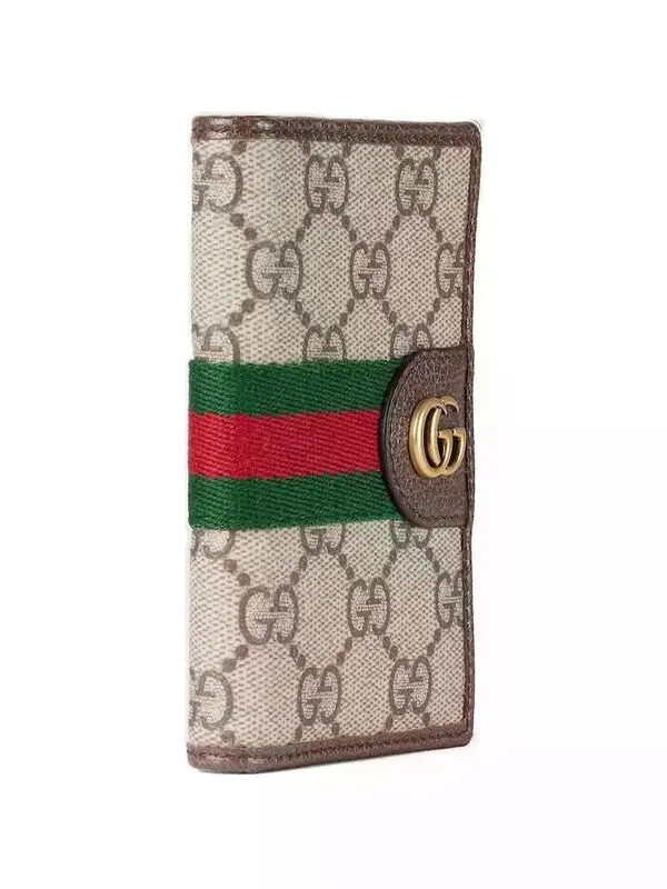 Gucci Ophidia Stripe Card Case - Neutrals