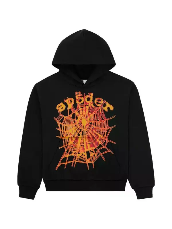 SP5DER Printed Hoodie - Black