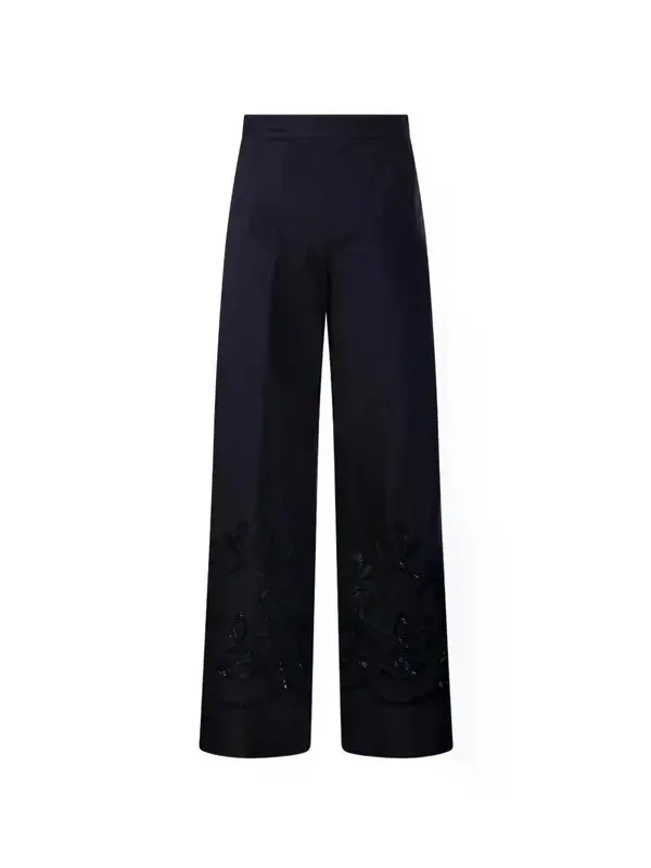 FORTE_FORTE Floral Appliqué Trousers