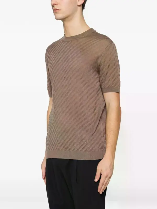 Emporio Armani Round-neck Textured T-shirt