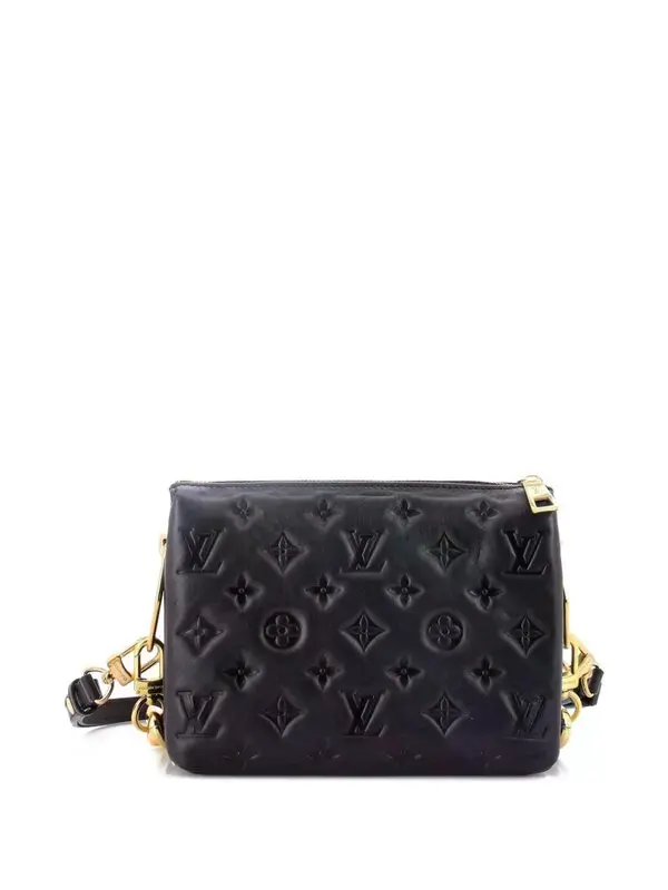 LOUIS VUITTON Coussin Bb Monogram Embossed Lambskin Crossbody Bag - Black