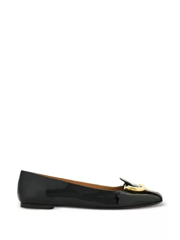 FERRAGAMO Gancini-buckle Leather Ballet Flats