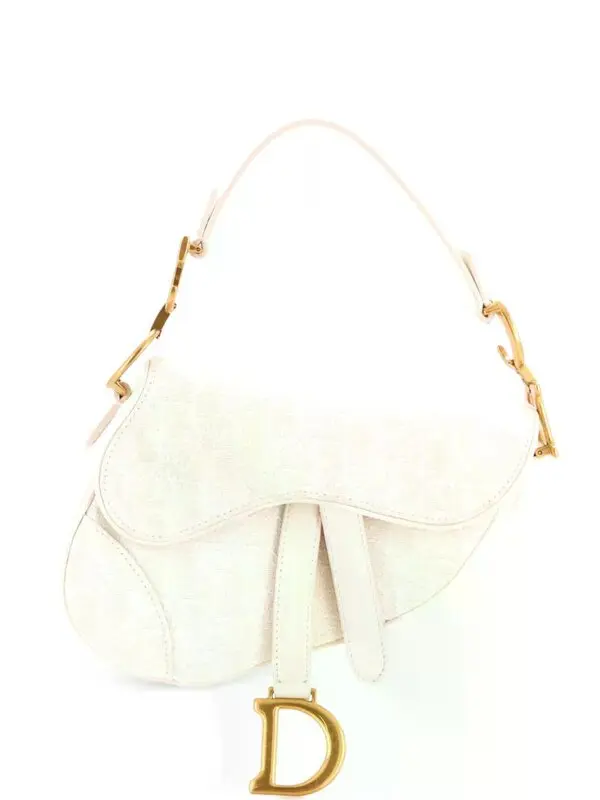 Dior Saddle Handbag Oblique Canvas Mini Shoulder Bag - Neutrals
