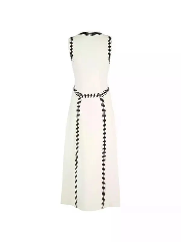Johanna Ortiz V-neck Midi Dress - Neutrals