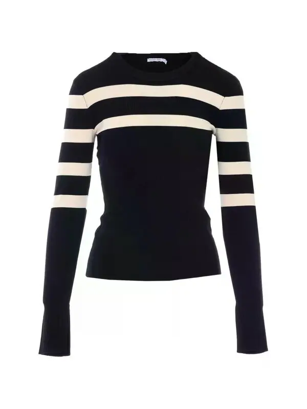 Patrizia Pepe Striped Cut-out Sweater