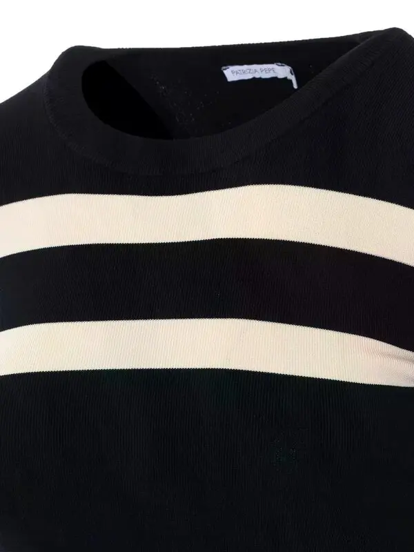 Patrizia Pepe Striped Cut-out Sweater