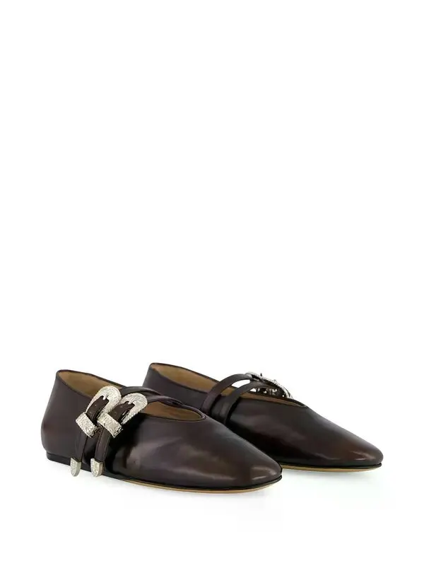 Le Monde Beryl Claudia Leather Ballet Flats - Brown