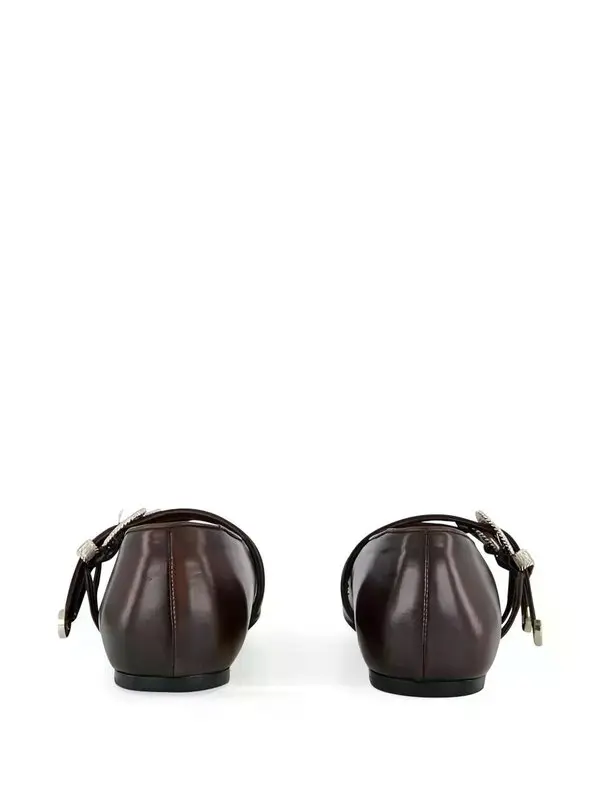 Le Monde Beryl Claudia Leather Ballet Flats - Brown