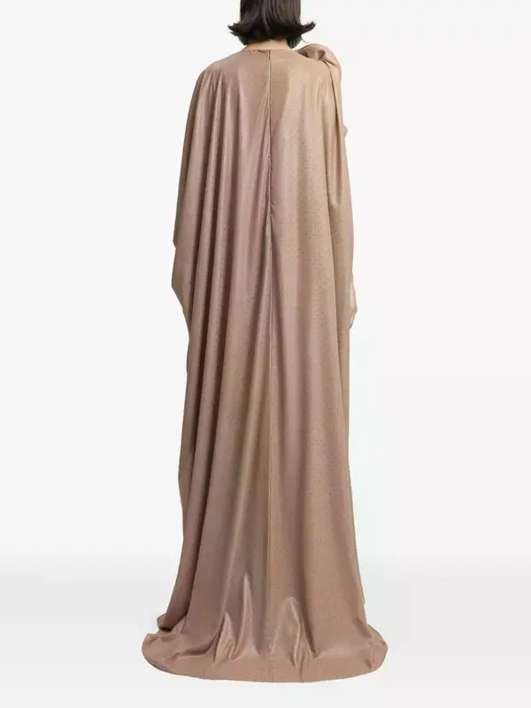 GEMY MAALOUF Draped Floral Embellishment Maxi Kaftan