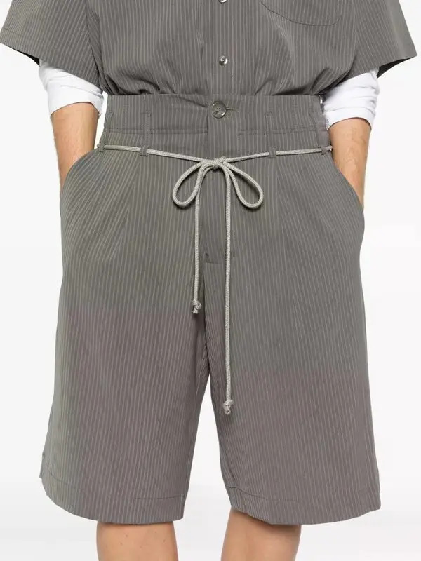 SONG FOR THE MUTE Striped Drawstring Shorts