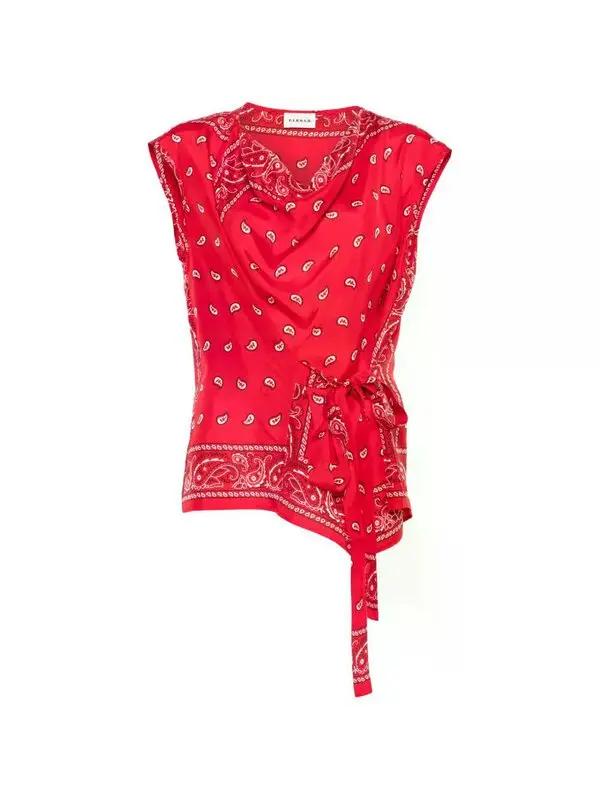 P.a.r.o.s.h Paisley Tie Blouse - Red