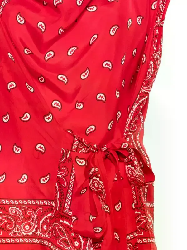 P.a.r.o.s.h Paisley Tie Blouse - Red