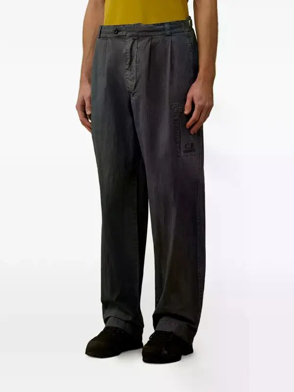 C.P. COMPANY Pleated Logo Trousers