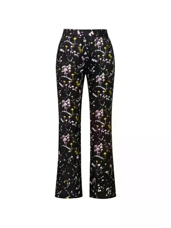 Fleur Du Mal Ethereal Mushroom Printed Pyjama Bottoms - Black