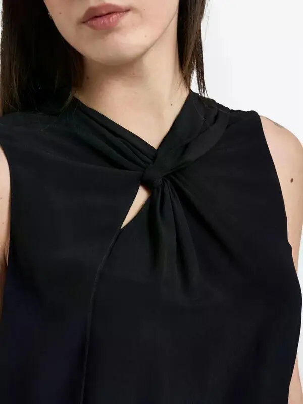 Patrizia Pepe Knot Sleeveless Top - Black