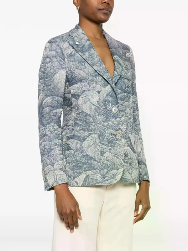 L.B.M. 1911 Floral Jacquard Single-breasted Blazer