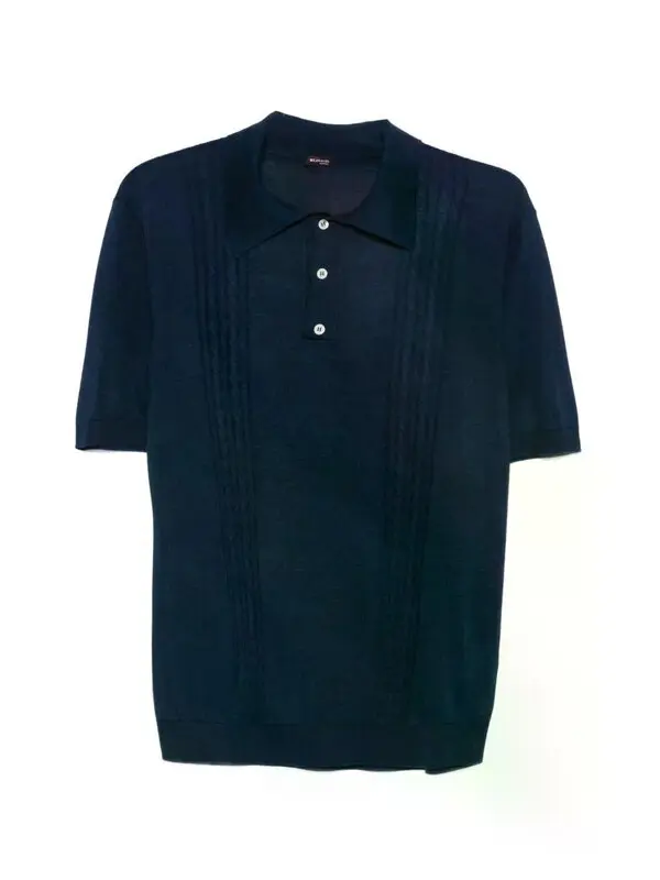 Kiton Short-sleeve Textured Polo Shirt - Blue